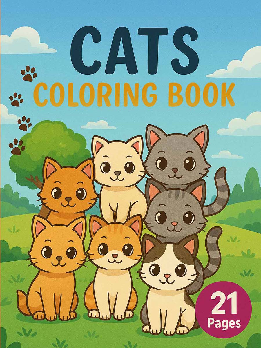 Kitten’s Adventures – 21 Cat Coloring Pages | The Best Coloring Books